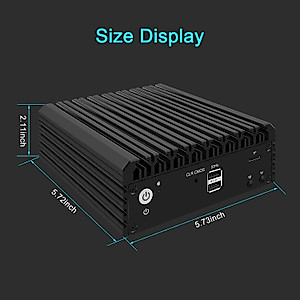 MOGINSOK 2.5GbE Firewall Appliance Mini PC, 12th Gen Intel N100(up to 3.4GHz) Fanless Mini Computer Router with 4xIntel I226 Nics 8GB DDR5 Ram 128GB PCIE 3.0 SSD Support AES-NI