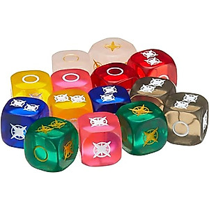 Renegade Game Studios Power Rangers: Heroes of The Grid Ranger Dice Set, 14 Translucent Dice, Ages 14+