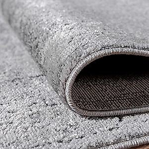 Rugs.com Oregon Collection Rug – 4' x 6' Gray Low-Pile Rug Perfect for Living Rooms, Large Dining Rooms, Open Floorplans