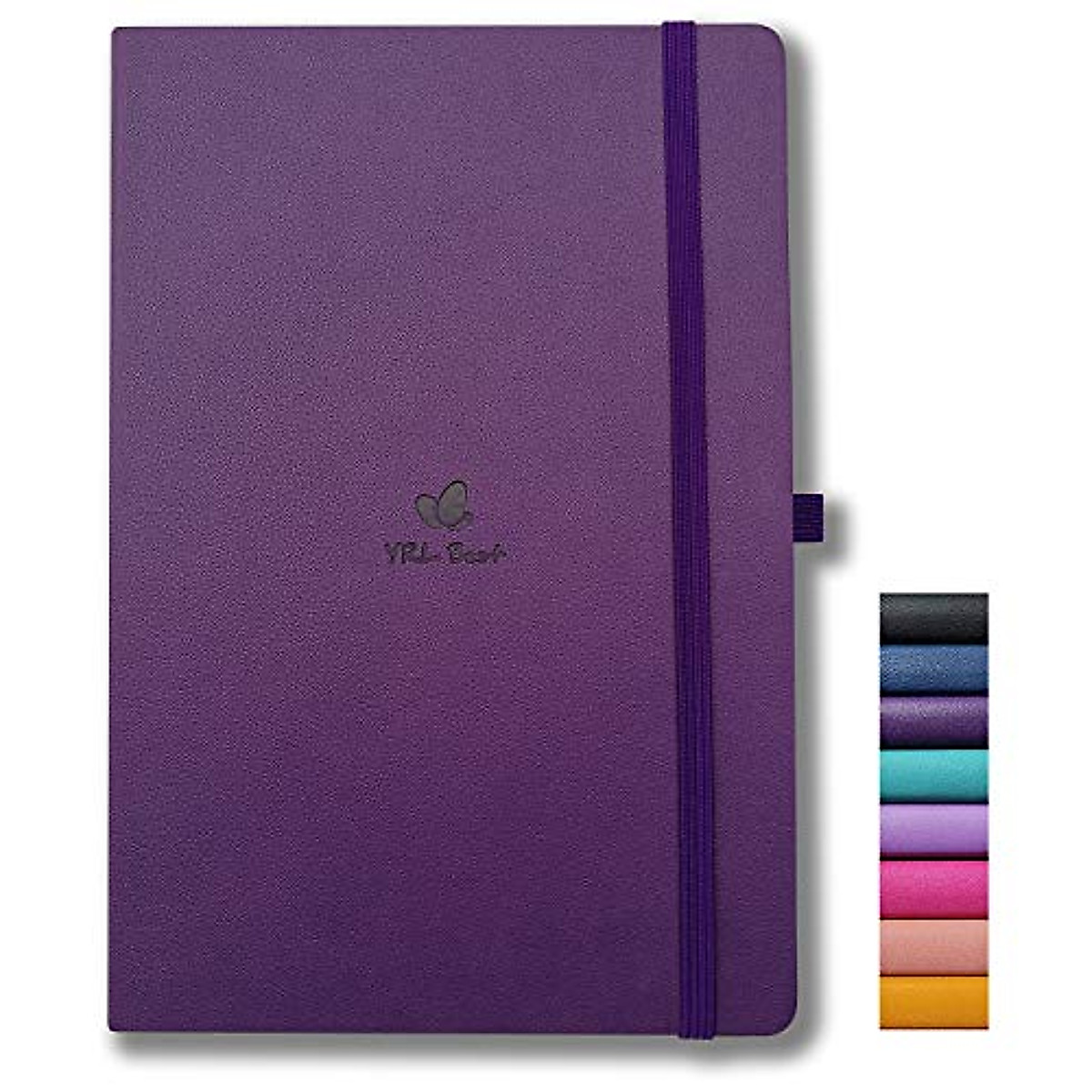 YRL Best A5 Hardcover Notebook Journal with Pen Loop, College Ruled/Lined, 5.7x8.3", 192 Numbered Pages of Premium Thick Paper, Fine PU Leather, Sewn Bound, Elastic Closure, Lays Flat, Purple