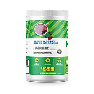 Manitoba Harvest Hemp Yeah! Organic Max Fiber Protein Powder, Vanilla, 16oz; with 10g of Fiber, 9g Protein and 1.9g Omegas 3&6 per Serving, Preservative Free, Non-GMO