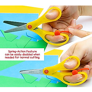 Hygloss-Armada Art Snippy Spring-Action Scissors - Spring Back Open as You Cut - Stainless Steel, Blunt Tip Blades - Easy Cutting for Children - Kids’ Arts & Crafts - 5 Inches - Yellow - 3 Pairs