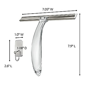 Command Bath Shower Small Water-Resistant Adhesive, Satin Nickel, 1 lb Capacity, 1 Squeegee, 1 Hook, 2 Strips, BATH32-SS-ES Caddy, 0
