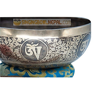 Singing Bowl Nepal-10" Buddha Carved Super Sound Tibetan Yoga Bowl ,Tibetan Handmade Singing Bowl for Meditation, Healing & Music Therapy