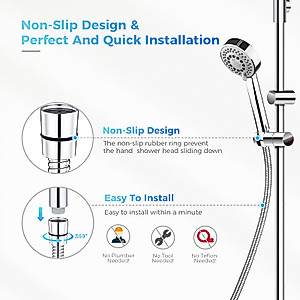 WTEETB Shower Hose Extra Long 100 Inches, 304 Stainless Steel Handheld Shower Head Hose Replacement, Flexible Hose Attachment, Toilet Hose for Bidet Sprayer 8.3 feet