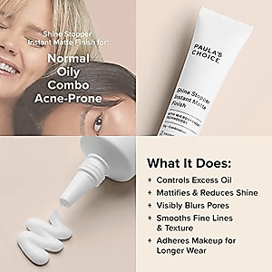 Paula's Choice SHINE STOPPER Instant Matte Finish Oil Control Primer, Pore Minimizer for Oily Skin, 1 Ounce