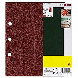 Bosch Home and Garden 2607017097 Sanding Sheet-Set for Orbital Sanders, Red, 93 x 230 mm