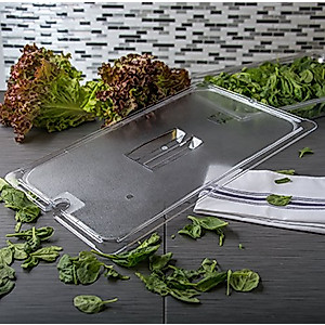 Carlisle FoodService Products 10211U07 StorPlus Full Size Polycarbonate Universal Handled Notched Food Pan Lid, Clear