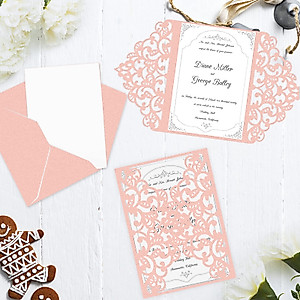 24 Sheets Pink Shimmer Cardstock 8.5 x 11 Iridescent Paper, Goefun 80lb Card Stock Printer Paper for Invitations, Certificates, Crafts, DIY Cards