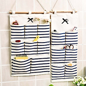 Over The Door Shoe Organizer Hanging Closet Holder Hanger Storage Bag Rack Large Pockets Door Mesh Closet with Washable and Breathable (Blue 10''L x 4''W x 24''H) Clearence