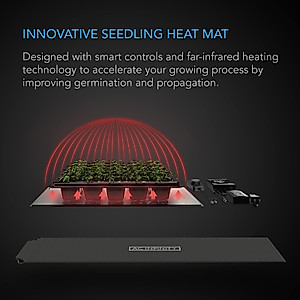 AC Infinity SUNCORE T1, Seedling Mat with Digital Thermostat and Heat Controller 3” x 20”, UL & MET-Certified Waterproof Heating Pad for Indoor Gardening, Hydroponics, Germination, Cloning