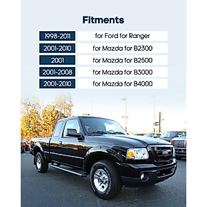 ECCPP Door Handles Exterior Outside Outer Front Driver Passenger Side for 1998-2011 for Ford Ranger Black(2pcs)