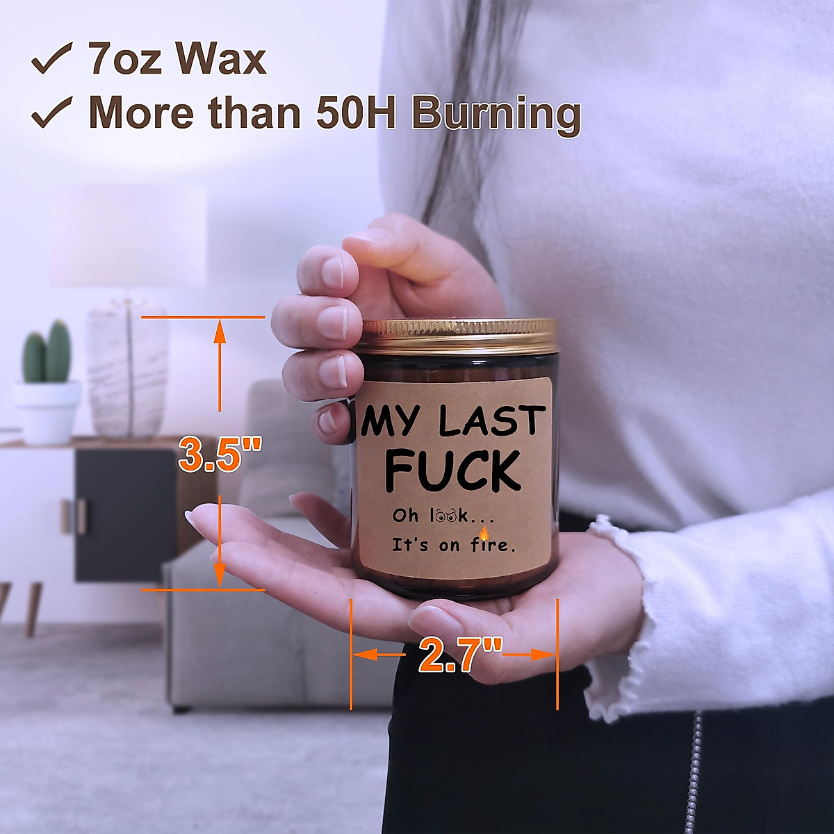 BrightinWint Vanilla Scented Candles, Candle Gifts for Women, Funny My Last F Candle Unique Candles for Home Scented, Hilarious Funny Gifts for Women, Men, BFF, Bestie, Best Friend, Coworker