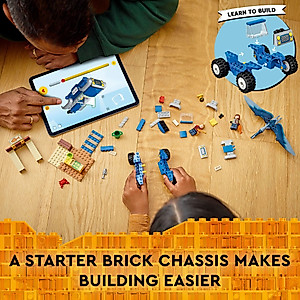 LEGO Jurassic World Pteranodon Chase 76943 Dinosaur Toy Set with 2 Minifigures and Buggy Car, Gift Idea for Kids 4 Plus Years Old