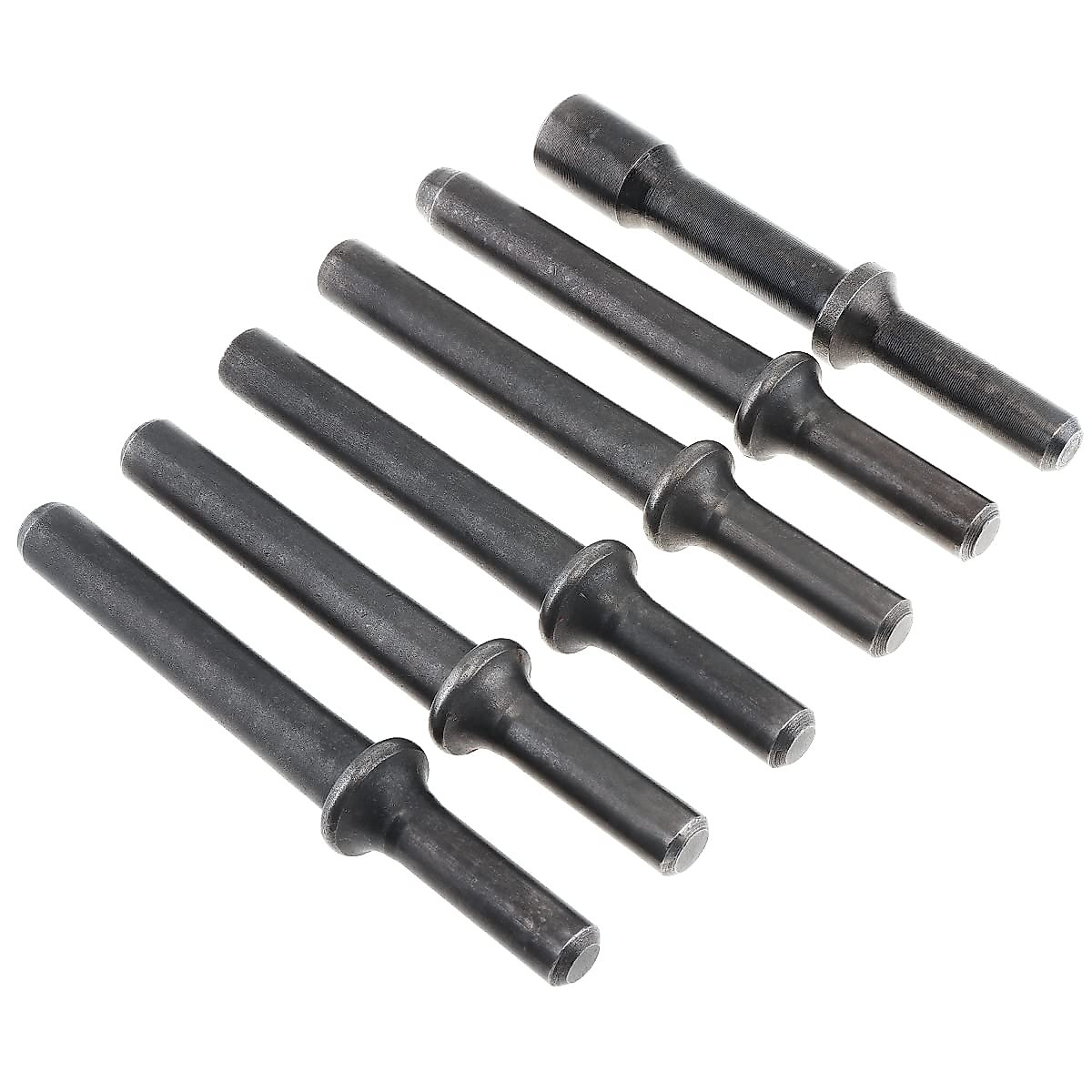 ChgImposs 6pcs Hard 45# Steel Solid Air Rivet Impact Head Support Pneumatic Tool for Drilling/Rusting Removal