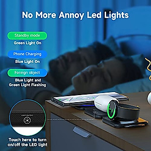 Wireless Charger For Samsung Multi Devices, Foldable 3 in 1 Fast Travel Charging Pad/Station/Dock Compatible for Samsung Galaxy Z Fold4/Flip4/S23Ultra/S22/S21/S20/Note 20 Galaxy Watch5/4/3 Galaxy Buds