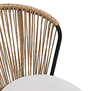 KEIKI Rattan Patio Chairs Set of 2,Outdoor Indoor Dining Armchair for Porch Backyard Garden