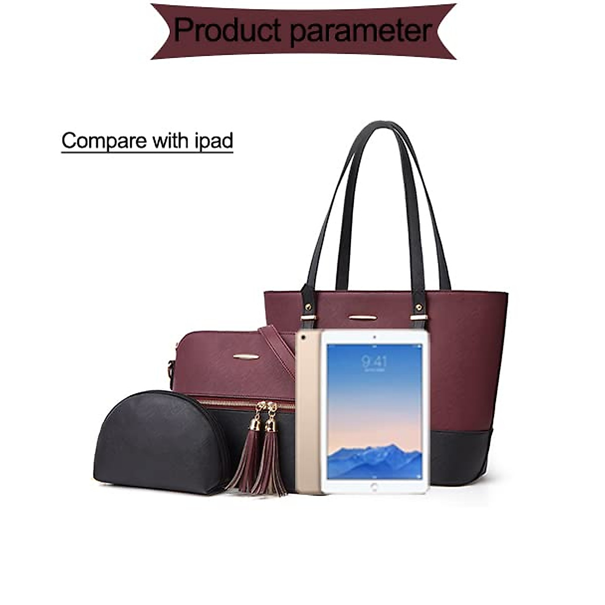 Handbags for Women Fashion 2022, Large Capacity Crossbody Handbags 4pcs Purse Set, Hobo Bags for Ladies Soft Leather Totes for Women, Designer Shoulder Bag Top Handle Satchel, Wallet Mother's Day Gift