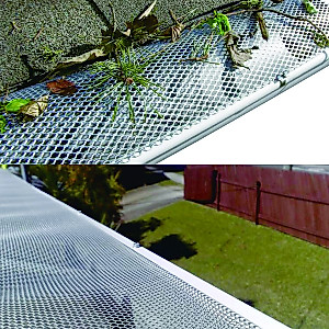 6 inch x 50 feet Aluminum Gutter Guard, Leaf Filter Gutter Protection Roll Aluminum Gutter Mesh for Leaves, Twigs, Branches.