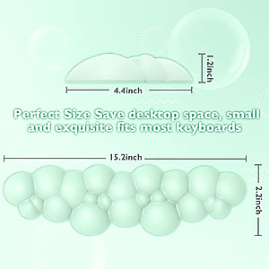 ATTACK SHARK Cloud Mouse Pad Wrist Support and Keyboard Wrist Rest,Ergonomic Design for Typing Pain Relief,Memory Foam Wrist Rest Leather Cup Coaster,Lightweight Desk Gel Hand Wrist Rests(Green)