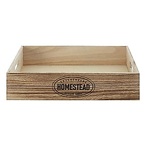 Premier Housewares Rustic Homestead Crate, Natural, Paulownia Wood, Plywood
