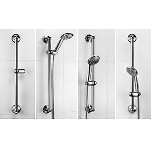 HotelSpa AquaCare series Insta-mount Power Suction 24" Stainless Steel Height/Angle Adjustable Shower Slide Bar