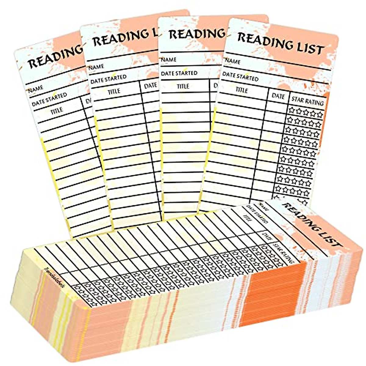 Reading List Bookmark Tracker 3 x 8" Personal Libraries Reading Page Cards Book Tracker Notecards Reading Log for Reading Student Lover Readers Literary Gifts,Book Accessories 50 Pcs