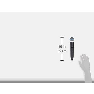 Shure GLXD2+/B58 Handheld Wireless Transmitter with BETA 58A Vocal Mic Capsule and SB904 Battery (12-Hour Life) - for use with GLX-D+ Dual Band Wireless Microphone Systems (Receiver Sold Separately)