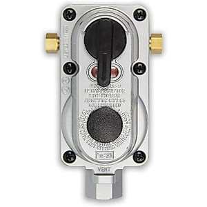 Flame King 2-Stage Auto Changeover LP Propane Gas Regulator with Two 18 Inch Pigtails for RVs, Vans, Trailers