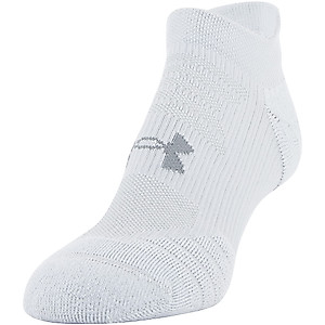 Under Armour Women's Play Up No Show Tab Socks, 3-Pairs, Halo Gray Assorted, Medium