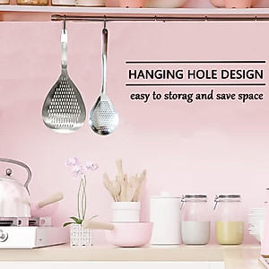 2 Pack Skimmer Slotted Spoon Stainless Steel Strainer Spoon Skimmer Ladle Skimmer Spoon Set Spider Strainer Colander Metal Slotted Spoon Spider Kitchen Utensil for Kitchen Cooking Draining and Frying