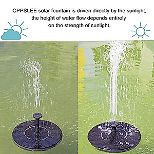 Solar Fountain Water Pump, Solar Powered Garden Decor Floating Fountain Freestanding Bird Bath Water Pump