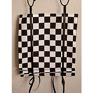 Classroom Door Curtain Black and White Check Racecar