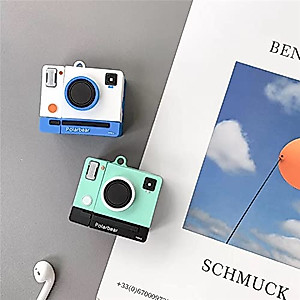 Airpod 3 Case, 2021 with Keychain Cute Cartoon Candy Design Shockproof Skin Protection Accessories Airpod 3rd Silicone Cover. (Camera-Green)