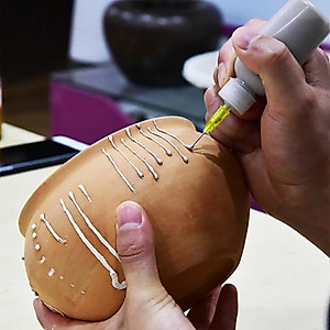 FJNATINH 30cc Needle Glue Bottle, Needle Tip Squeeze Bottle, Precision Tip Applicator Bottles, 5 Pack