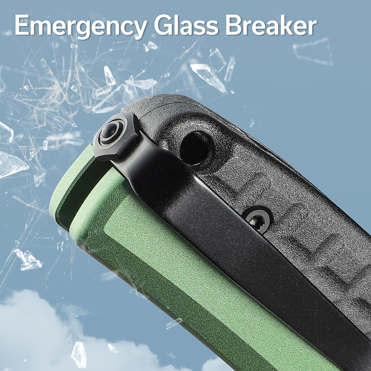 CIVIVI Sentinel Strike Pocket Knife with Glass Breaker, Utility Folding Knife for Outdoor EDC, 3.7" Reverse Tanto Damascus Blade, Aircraft Grade Aluminum Handle with FRN Integral Spacer C22025B-DS1