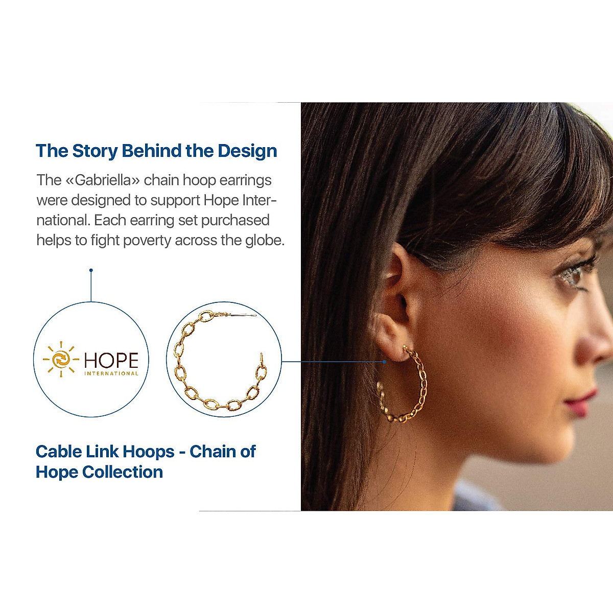 Benevolence LA Chain Hoop Earrings for Women, 14 Karat Gold Hoop Earrings for Women, 14k Real Gold Hoops Earrings, Chunky Gold Hoop Earrings, Large Gold Hoop Earrings, Women's Hoop Earrings 30mm