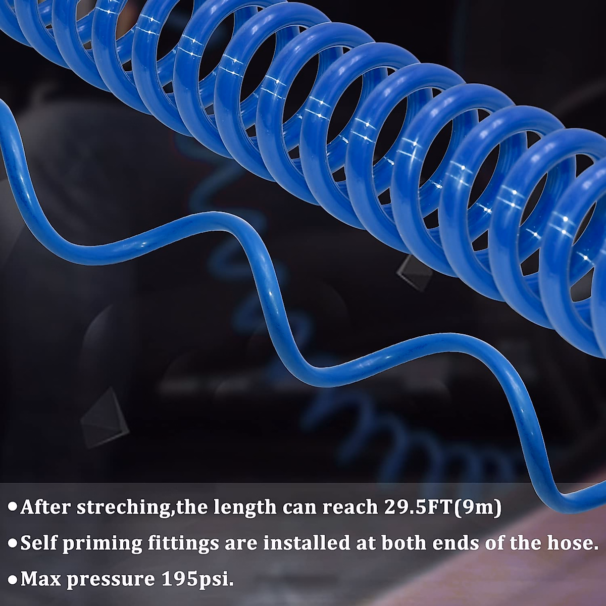 CheeMuii 9m Blue Truck Dust Air blow Gun Kit Long Air Hose Heavy Duty Cleaning with Long Nozzle