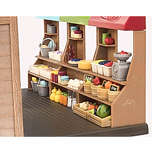 Li'l Woodzeez Store Playset – Hoppin' Farmers Market – 97pc Toy Market Set with Play Food and Shopping Accessories – Toys for Kids Aged 3 and Up