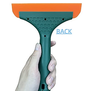 2 Pcs Silicone Squeegee, Handheld 6 inch Super Soft Small Silicone Glass Cleaning Squeegee,for Auto Glass Film,Bath Mirror,Windows,Glass Doors,Countertop Cleaning,Car Window (Dark Green)