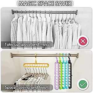 BESTBEL Closet Organizer and Storage, 6 Pack College Dorm Room Essentials, Bedroom Closet Storage Hangers, Magic Closer Organizer for Space Saving, Clothes Hangers with 9 Slots for Wardrobe