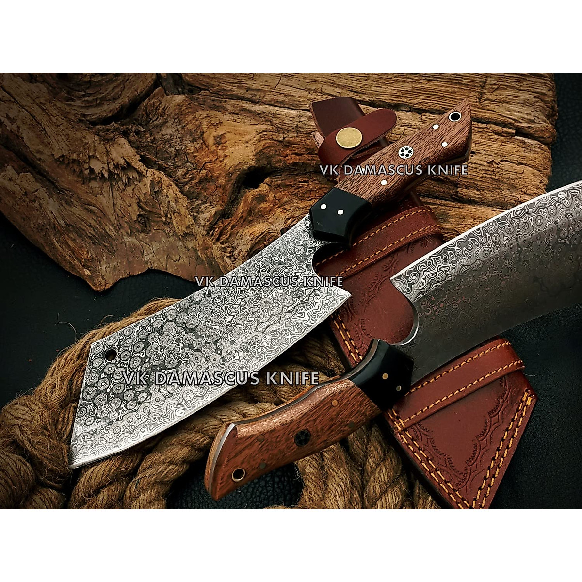 Damascus Cleaver Knife, Meat Cleaver, Butcher Knife for Meat Cutting 12" Handmade Full Tang Cleaver for Meat Vegetables Cutting 0199