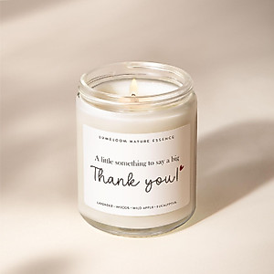 LUMELOOM Thank You Gifts for Women- 9oz Aromatherapy Lavender Scented Soy Wax Candle- Thank You Candle, Appreciation Gifts for Women, Teacher, Men, Coworkers, Friend, Hostess Gifts