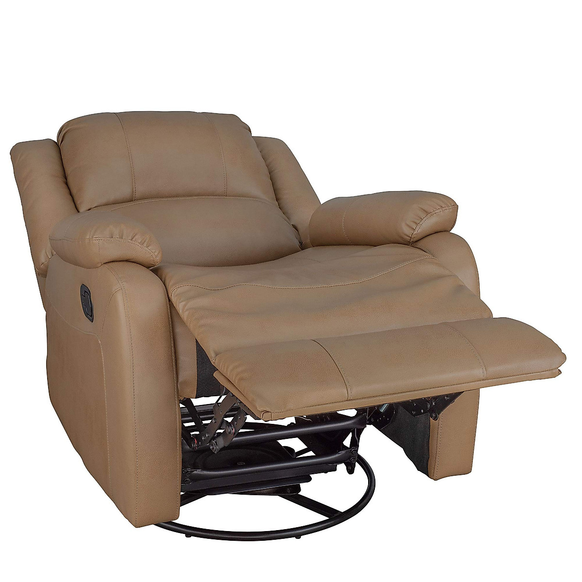 RecPro Set of 2 Charles Collection | 30" Swivel Glider RV Recliner | RV Living Room (Slideout) Chair | RV Furniture | Glider Chair | Toffee