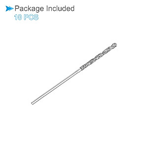 CoCud Diamond Twist Drill Bits, 1mm Drill Bit Diameter, Metric Tipped Drill Bit High Speed Steel - (Applications: for Glass Sea Shells), 10-Pieces