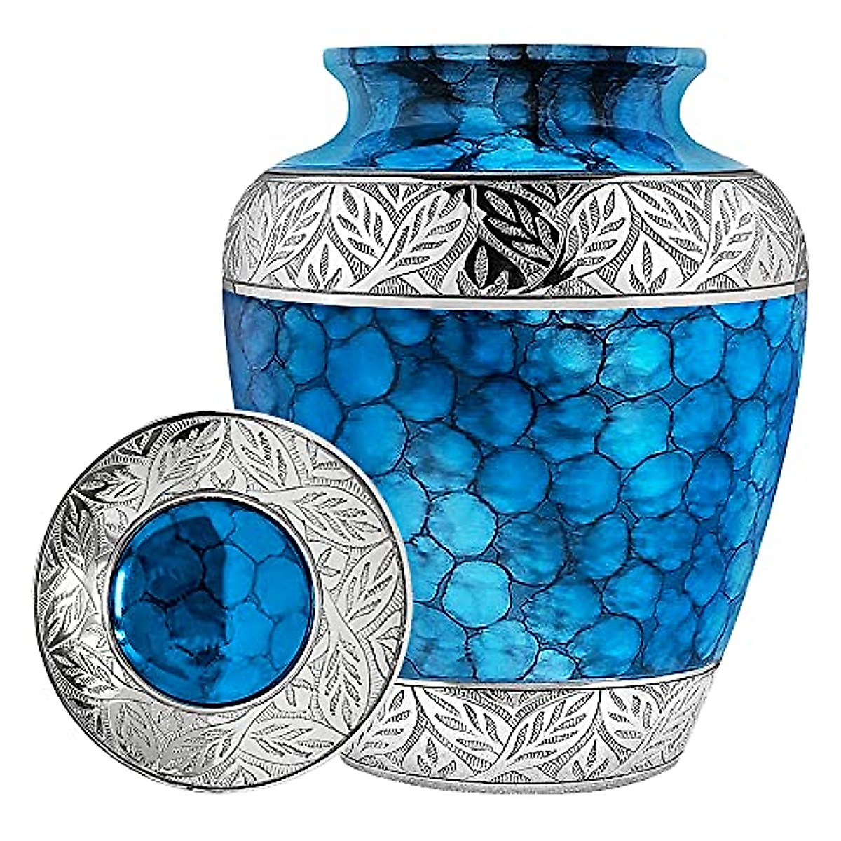 Trupoint Memorials Cremation Urns for Human Ashes - Decorative Urns, Urns for Human Ashes Female & Male, Urns for Ashes Adult Female, Funeral Urns - Royal Blue, Large