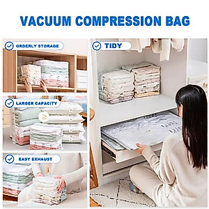 Vacuum Storage Bags, Space Saver Sealer Bags Compressed Closet Organizers and Storage Bags for Bedding, Comforter, Pillows, Towel, Blanket, Clothes Compress Cube No Pumps Needed 3 Pack (Medium-3pcs)