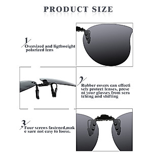 Frienda 3 Pairs Polarized Clip On Sunglasses Cat Eye Flip Up Lens Sunglasses Lightweight Metal Clip Rimless Sunglasses Stylish Clip-on Glasses for Women
