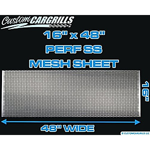 CCG 16"x48" Perforated SS Grill Mesh Sheet - Silver
