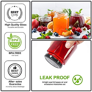 Hexagon Glass Jars with Black Lids, 20pcs 6oz Canning Jars for Jam Honey Jelly Candy Candle Wedding Favors Baby Shower Favors Spice Jars Crafts with 40 chalkboard stickers and one pen for labeling